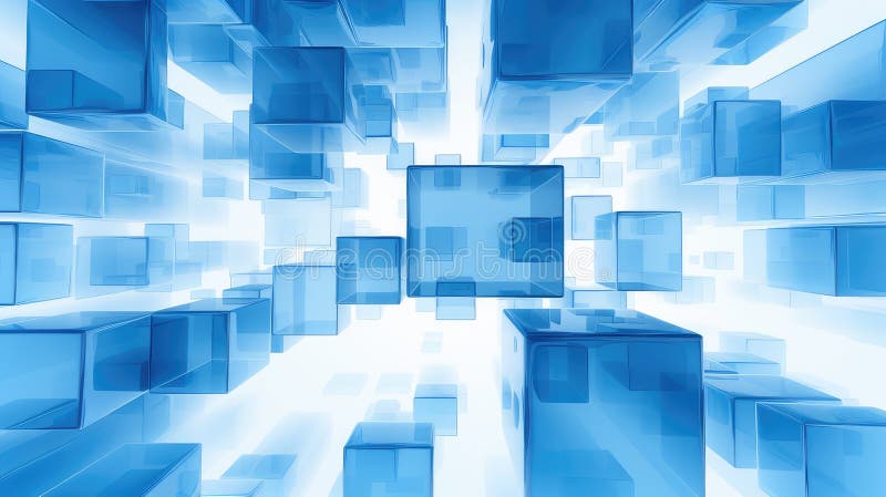 Minimalism Abstract Blue Squares Stock Illustration - Illustration of ...