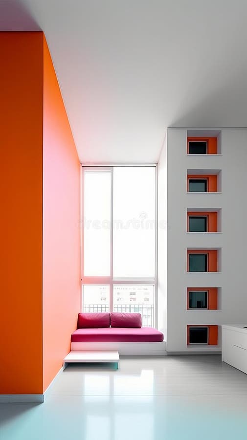 Minimalism Clean and Bright Color Wide Room with Bed Generative AI ...