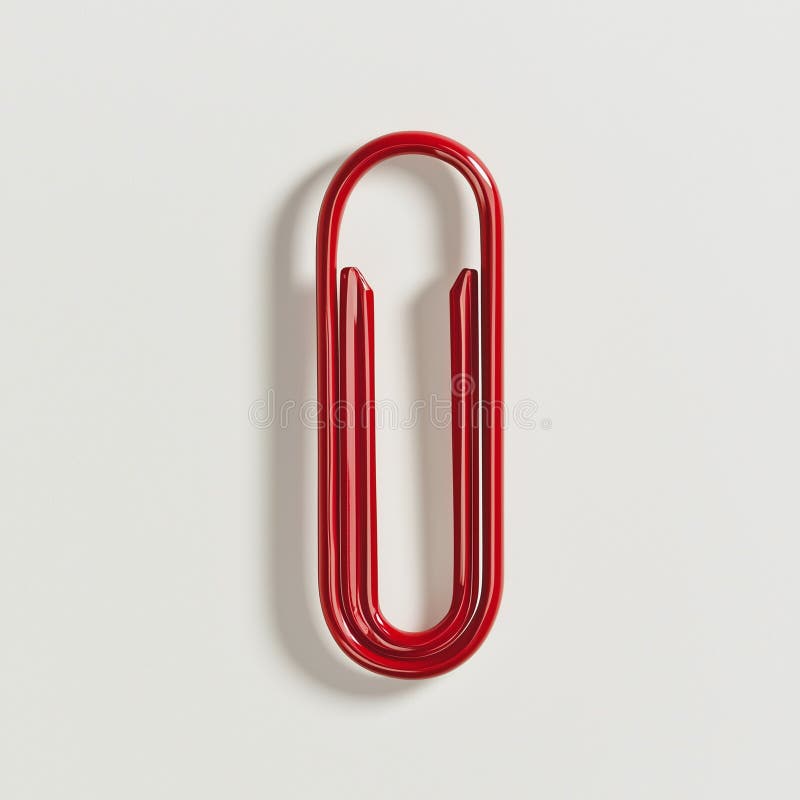 Minimalism and Creativity: the Iconic Red Paperclip on White Stock ...
