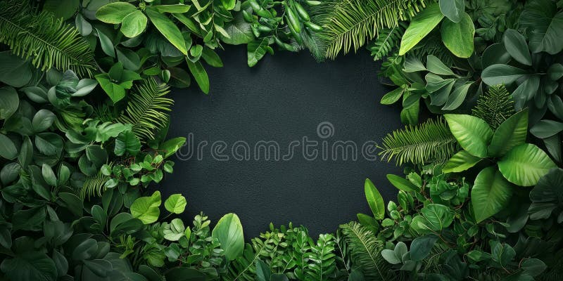 Natural Frame with Earth Textures and Greenery in 3D Stock Illustration ...