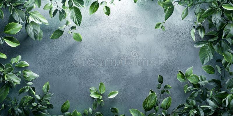 Natural Frame with Earth Textures and Greenery in 3D Stock Illustration ...