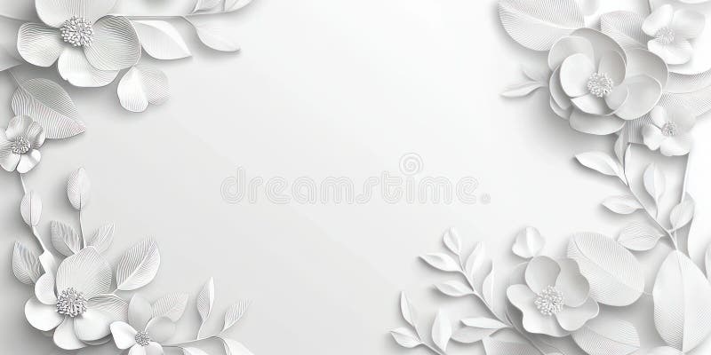 3D Minimalist Vector Frame with Floral Elements and Space Stock ...