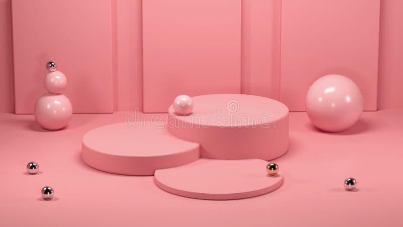 Minimalism Dimensional Pink Peach Background Stock Illustration ...