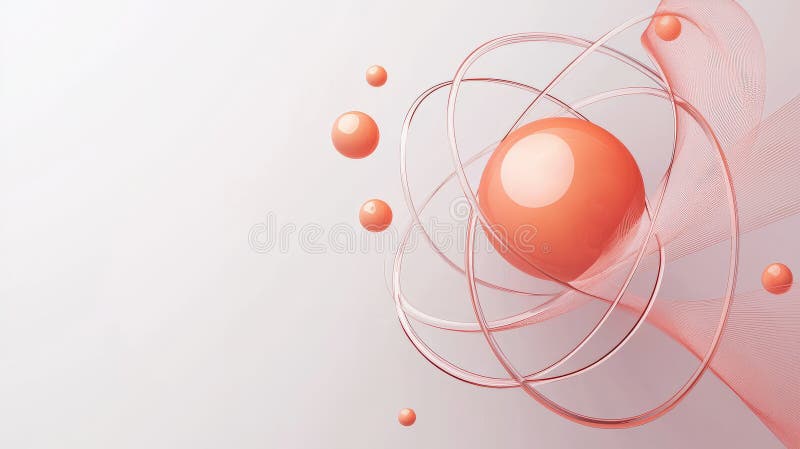 Minimalistic 3D Atomic Model Isolated on Translucent Pattern Stock ...