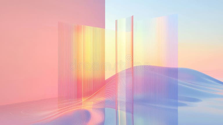 Minimalist 3D Banner with Spectrum Graph and Wave Pattern Stock ...