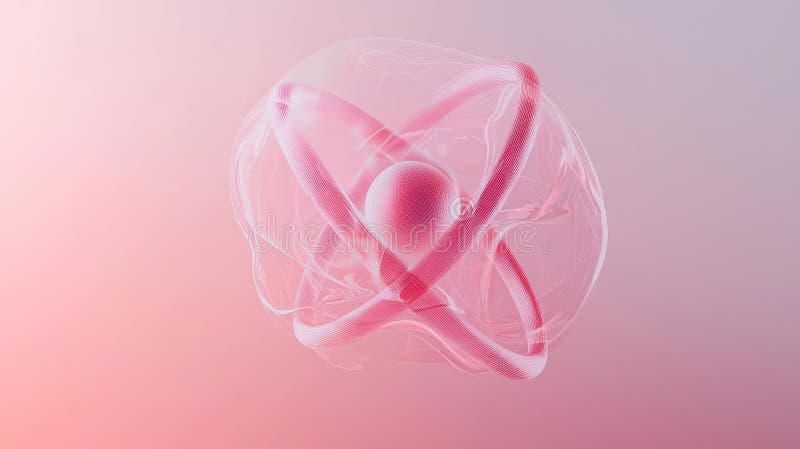 Minimalist 3D Quantum Science Banner with Atomic Pattern Stock ...