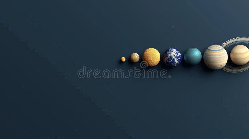 Isolated 3D Solar System Model with Minimalist Design Elements Stock ...
