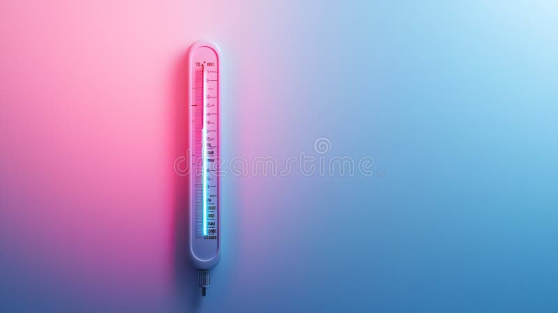 Minimalistic Isolated 3D Banner with Thermometer Image in Light ...