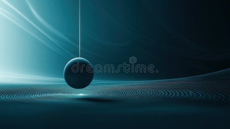 Minimalistic 3D Physics Banner with Simple Pendulum Illustration Stock ...
