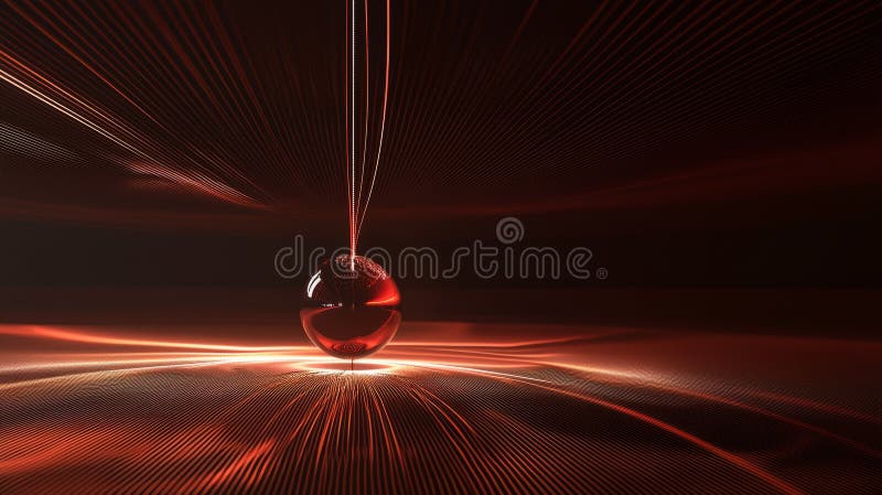 Minimalistic 3D Physics Banner with Simple Pendulum Illustration Stock ...
