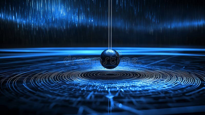 Minimalistic 3D Physics Banner with Simple Pendulum Illustration Stock ...