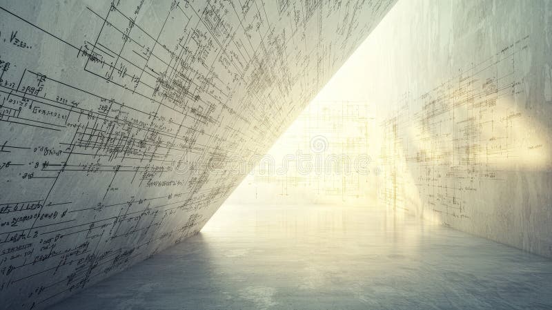 Minimalist 3D Equation Banner with Light Mathematical Background Stock ...