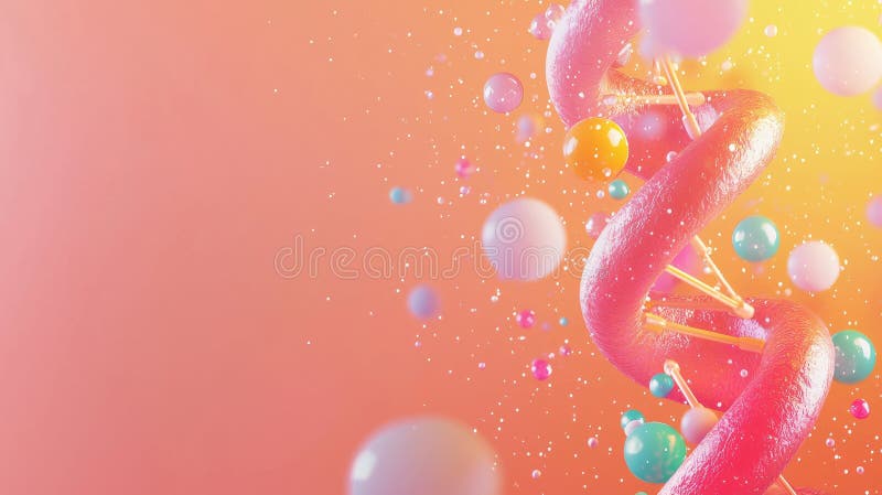 Minimalist 3D DNA Banner for Genetics Research Biology Stock ...