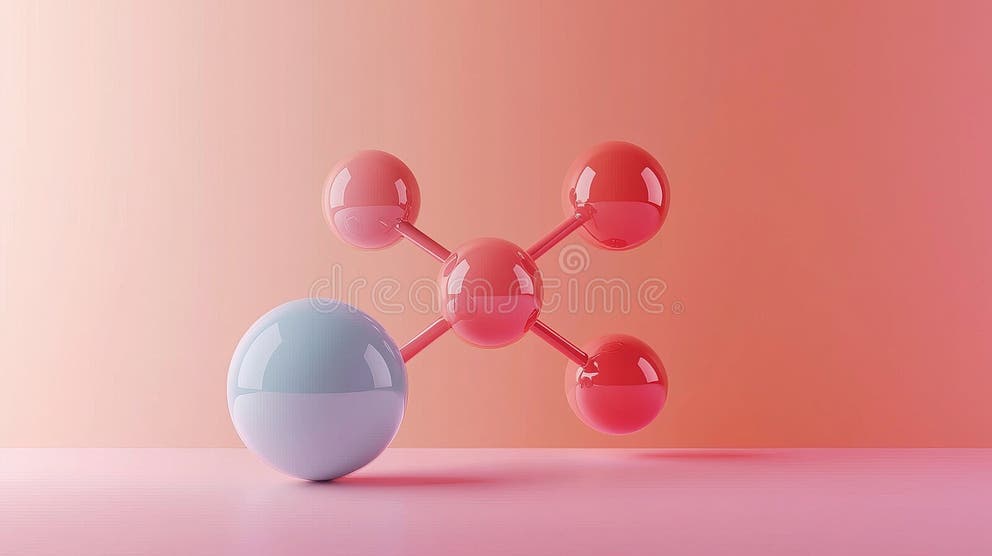 Isolated 3D Minimalist Banner Featuring Water Molecule Model and ...