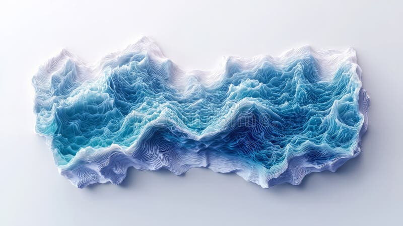 Ocean Current Model on Minimalist 3D Isolated Background Stock ...