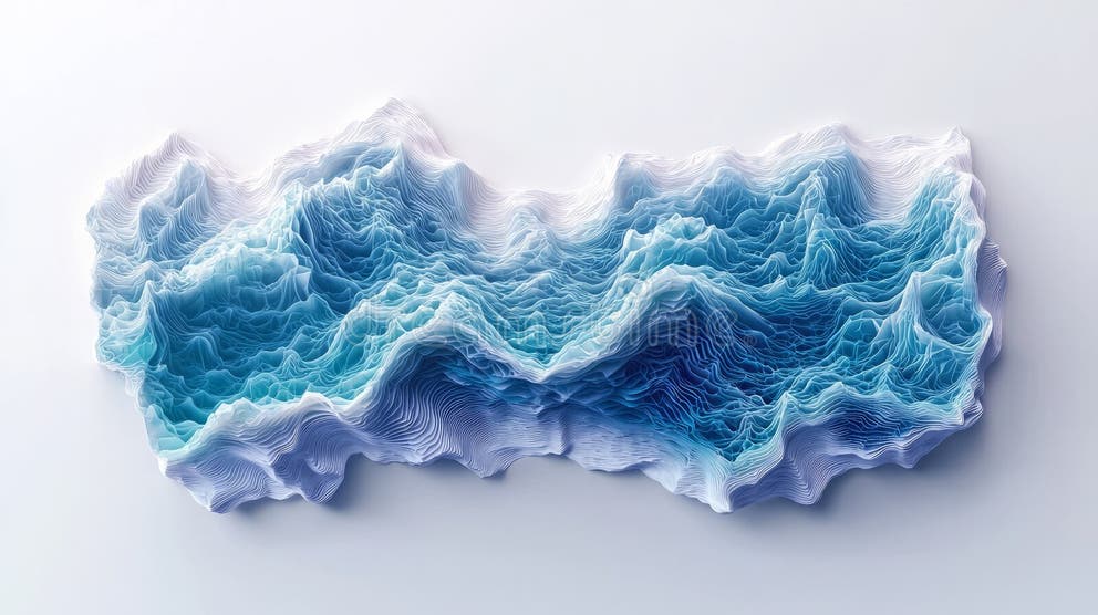 Ocean Current Model on Minimalist 3D Isolated Background Stock ...