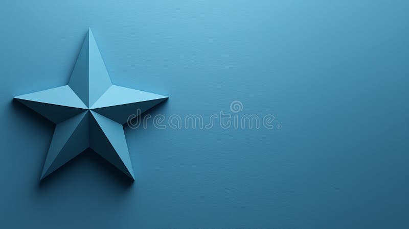 3D Minimalist Banner with Star Model on Solid Background Stock ...
