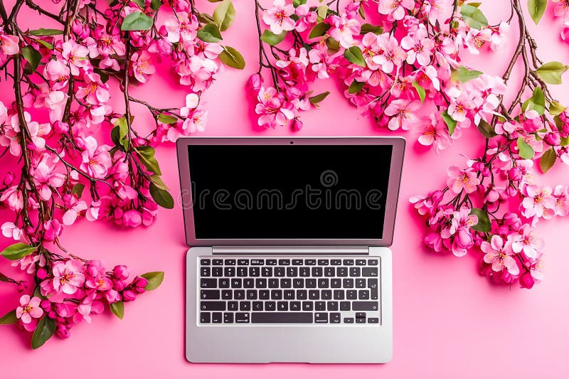Minimalism Meets Spring: a Laptop and Soft Decor in a Tidy Workspace ...