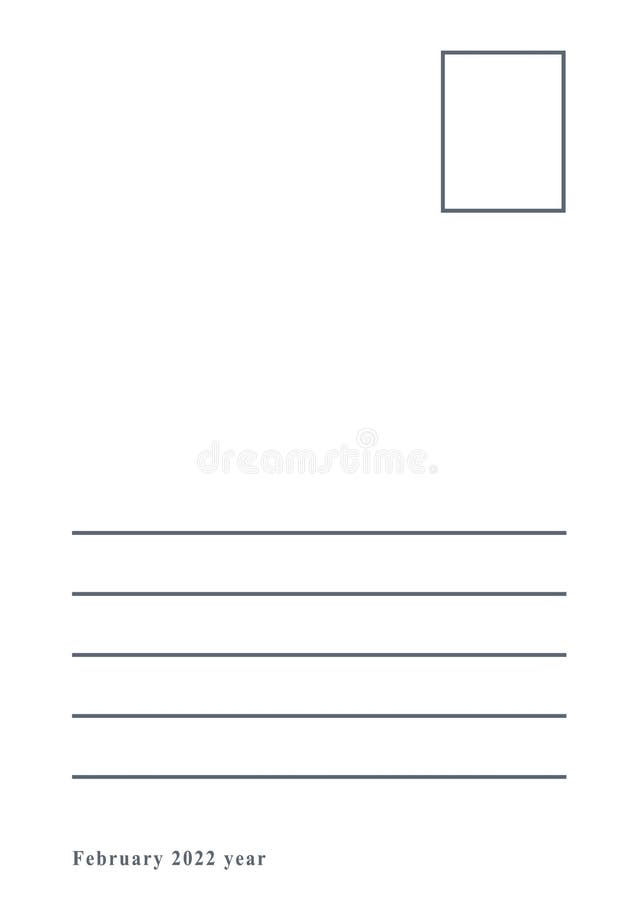 Minimalism Page Layout Design of Postcard Letter Back Side with Space ...