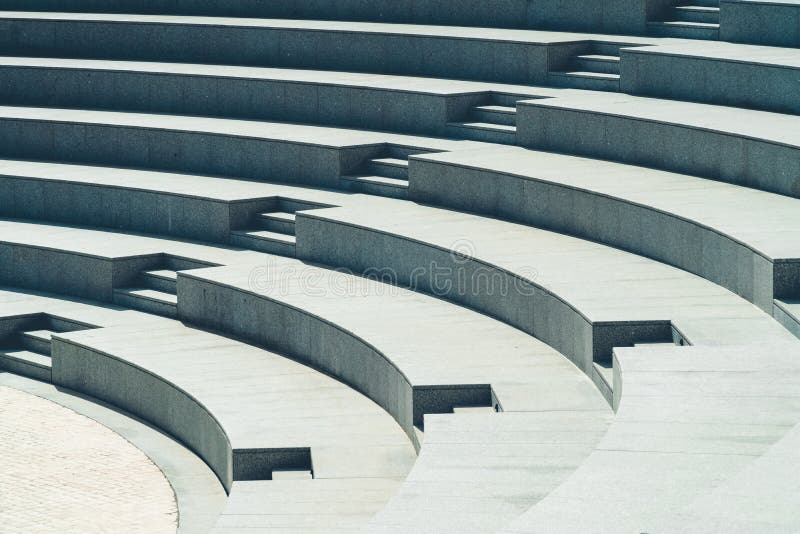 Minimalism Seats and Stairs of Modern Amphitheater Stock Photo - Image ...