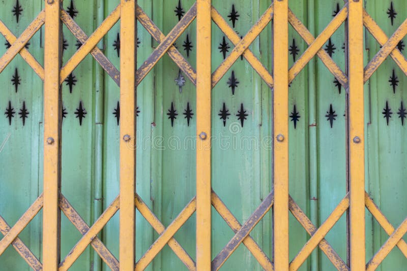 Minimalism Style, Ancient Steel Door Stock Photo - Image of green ...