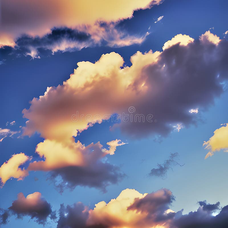 Minimalism Style . Clouds in the Sky .Ai Generated Stock Illustration ...