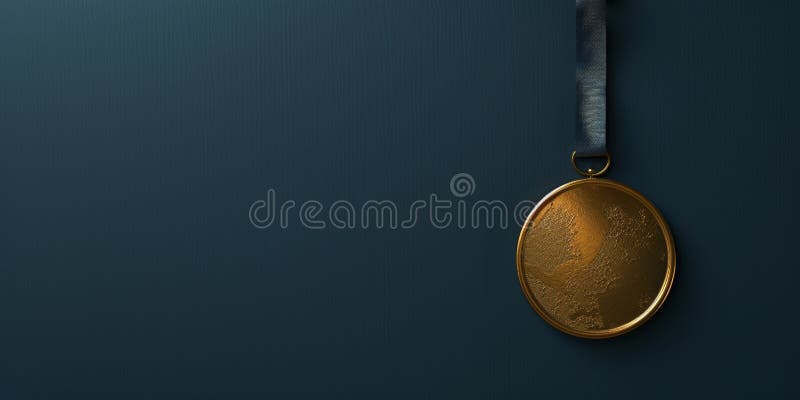 Minimalism and Success: Plain Surface with a Gold Medal. Stock ...