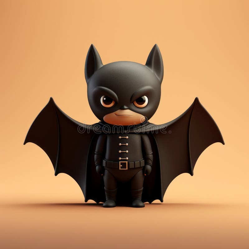 Minimalist 3d Batman Illustration in Iconic Pop Culture Style Stock ...