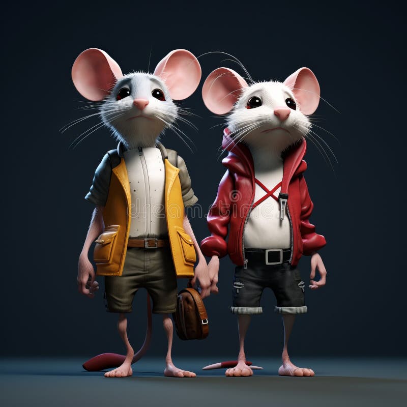 Minimalist 3d Character Design: Rat and Jennifer Stock Illustration ...
