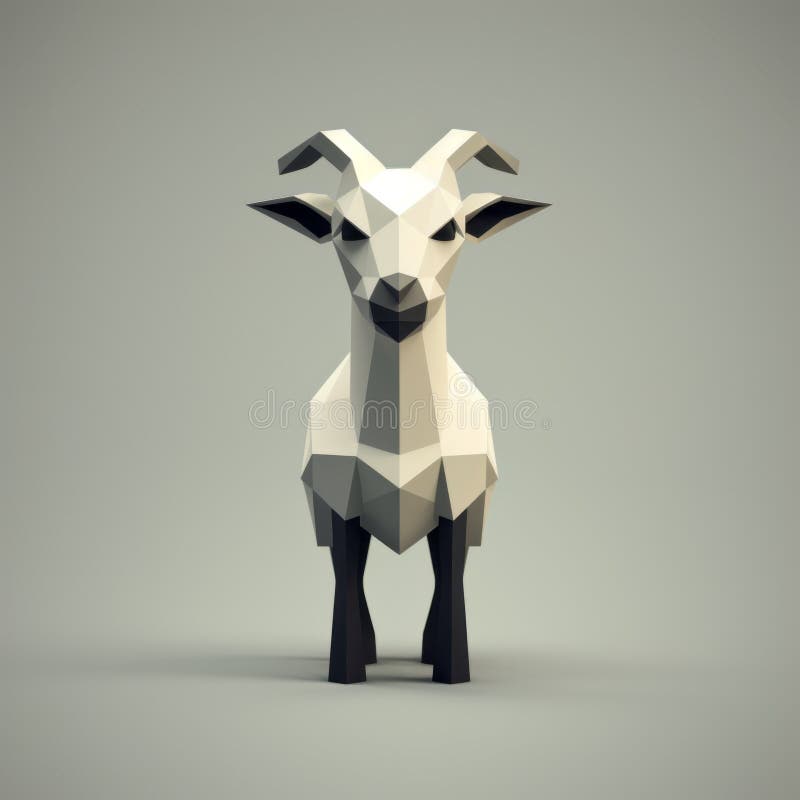 Minimalist 3d Goat: Low Polygon Design Inspired by Patrick Mchale Stock ...