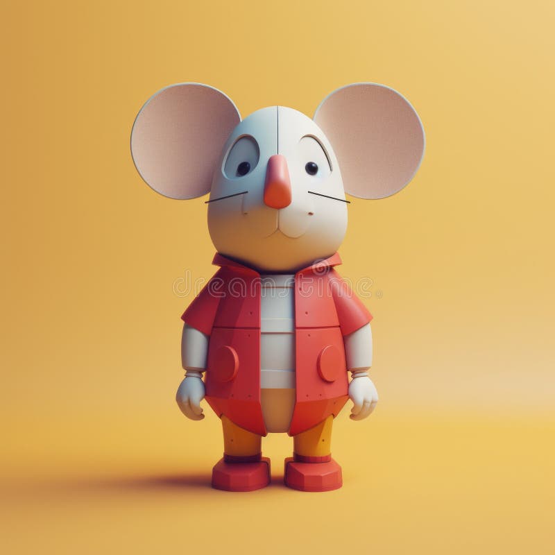 Minimalist 3d Mouse Character for Little Tinkerer Stock Illustration ...