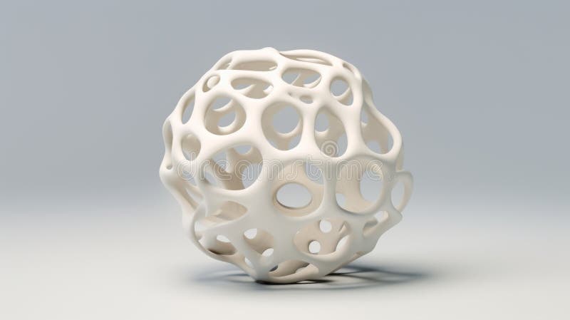 Minimalist 3d Printed White Object with Holes - Spherical Sculpture ...