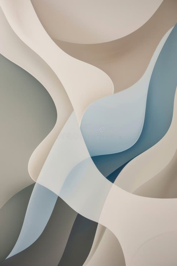 Minimalist Abstract Art with Curves and Angular Shapes in Soft Tones ...