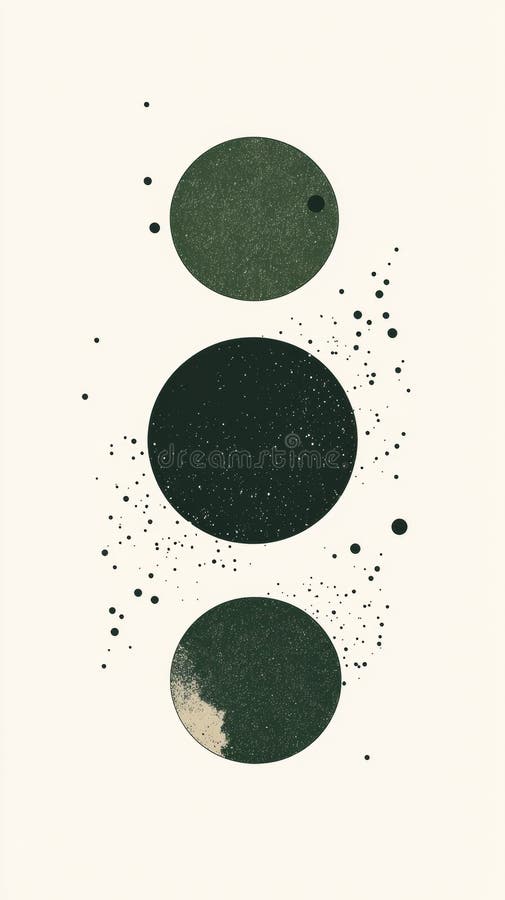 Minimalist Abstract Art Featuring Three Vertically Arranged Circles in ...