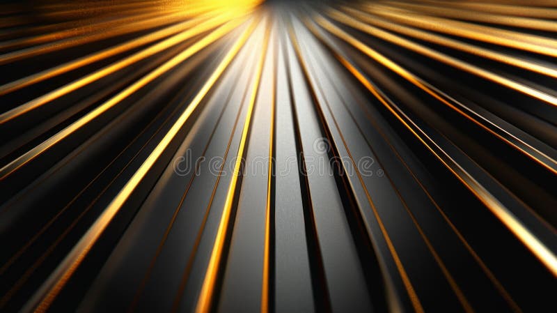 Minimalist Abstract Art with Gold Lines on Black Background in Orderly ...
