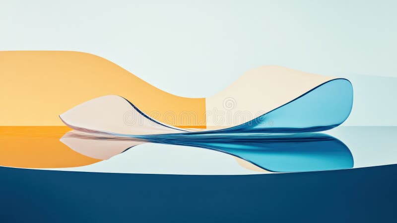 Minimalist Abstract Art of an Object Floating on Water Geometric ...