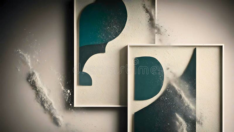 Minimalist Abstract Art Piece Featuring Two Overlapping Frames with ...