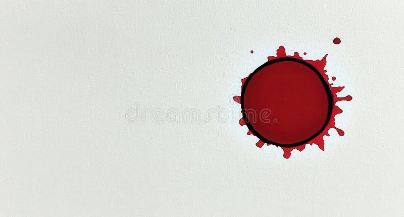Abstract Red Ink Splash with Circular Shape on White Background Stock ...