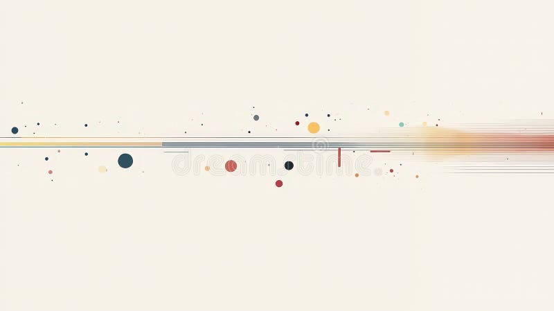 Abstract Art with Colorful Dots and Lines on Beige Background Stock ...