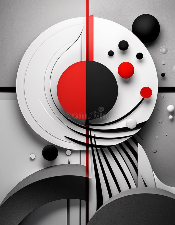 Minimalist, Abstract Artwork with a Simple Color Palette of Black ...