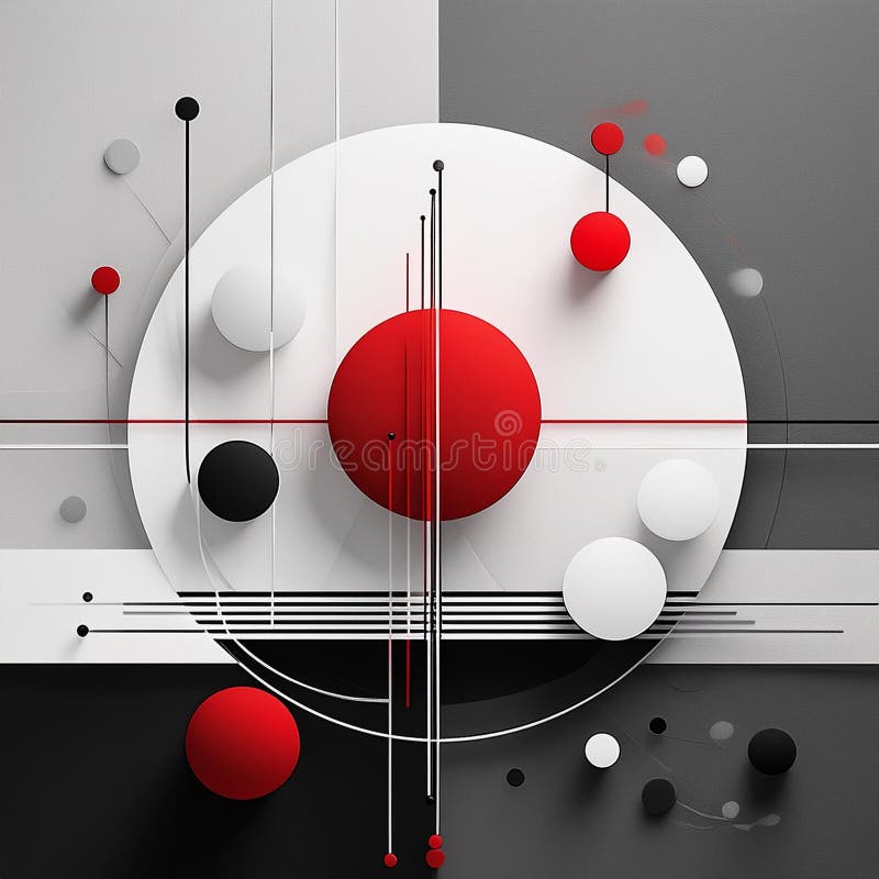 Minimalist, Abstract Artwork with a Simple Color Palette of Black ...