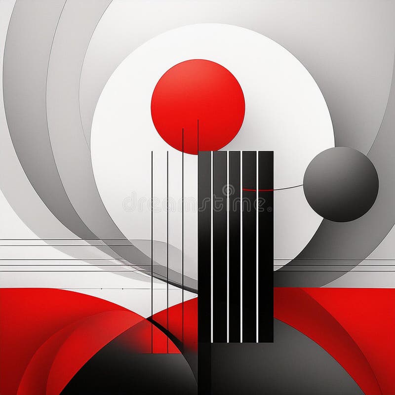 Minimalist, Abstract Artwork with a Simple Color Palette of Black ...