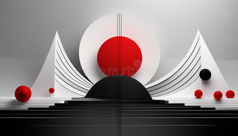 Minimalist, Abstract Artwork with a Simple Color Palette of Black ...