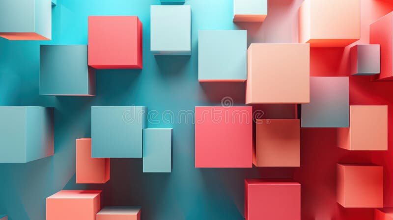 Geometric Cubes Minimalist Abstract Background Design Stock ...