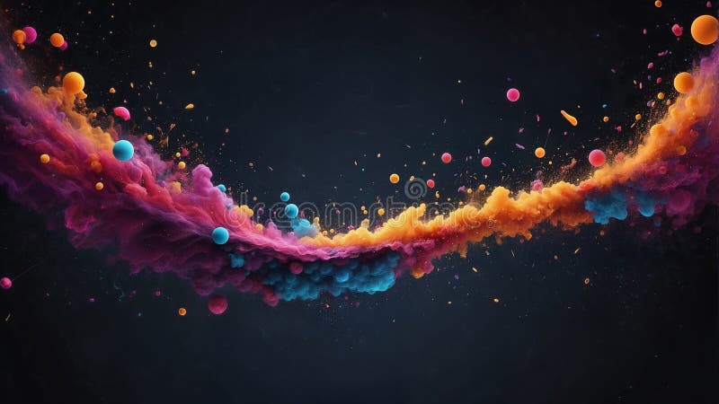 Minimalist Abstract Background with Particles Color Shapes Stock ...