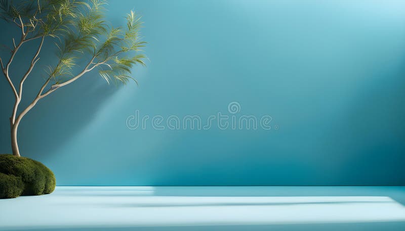 Minimalist Abstract Blue Background for Product Presentation with Light ...