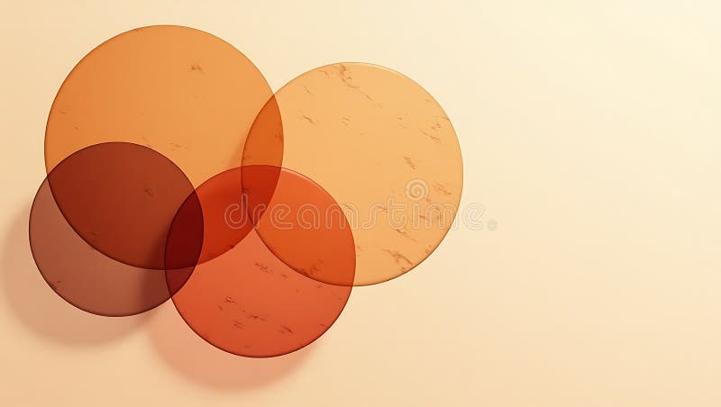 Overlapping Translucent Circles in Shades of Orange and Brown on a ...