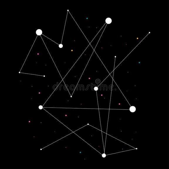 Minimalist Abstract Constellation Geometric Vector Art Stock Illustration - Illustration of ...