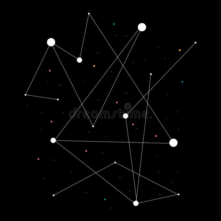 Minimalist Abstract Constellation Geometric Vector Art Stock ...