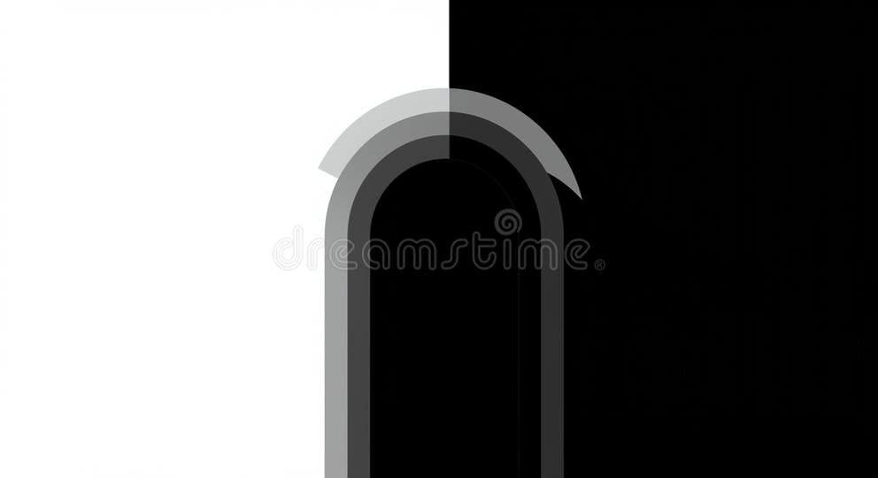 A Minimalist Abstract Design Features a Black and White Divided ...